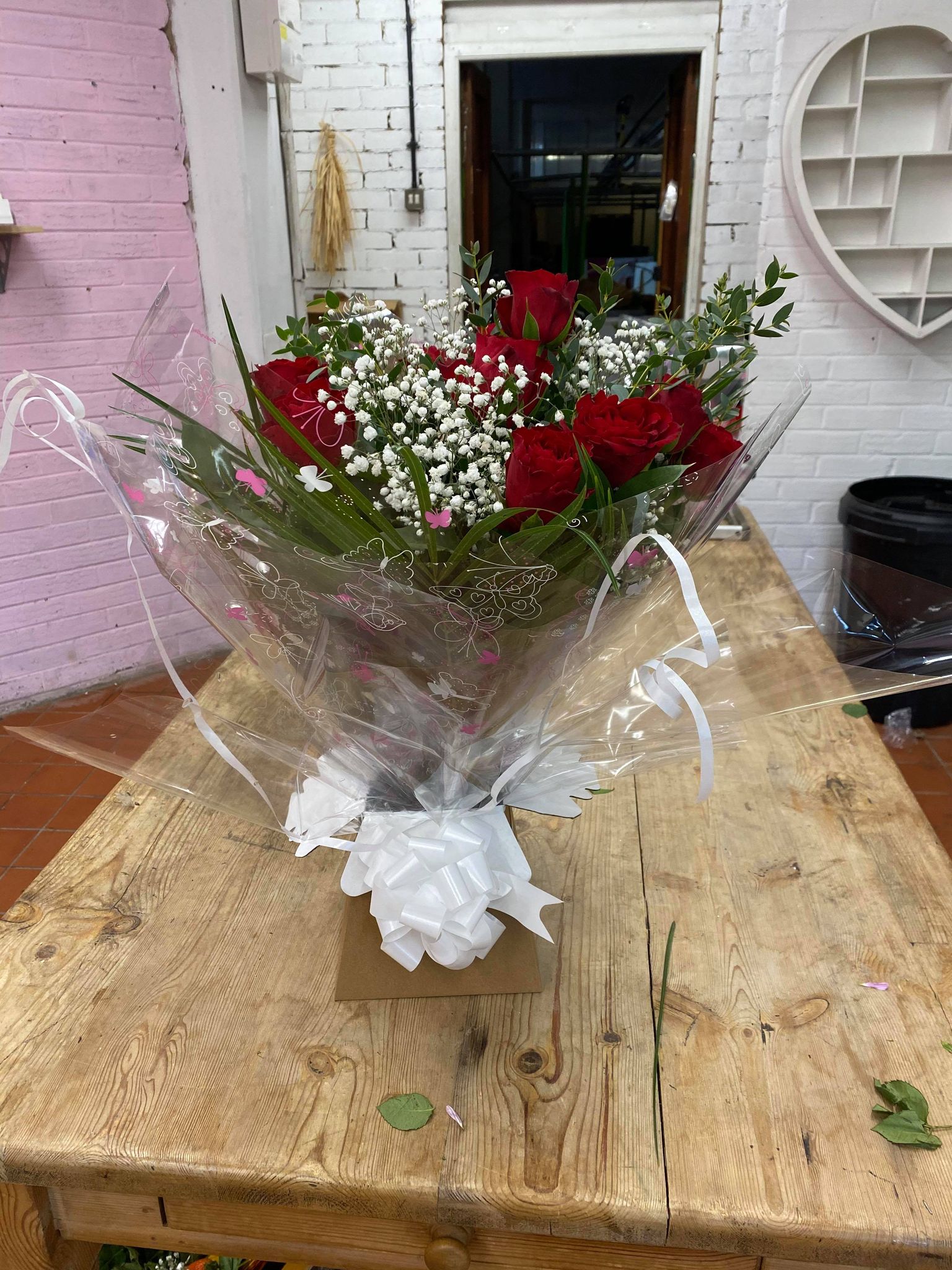 12 red rose bouquet - Jacksons Fruit & Veg