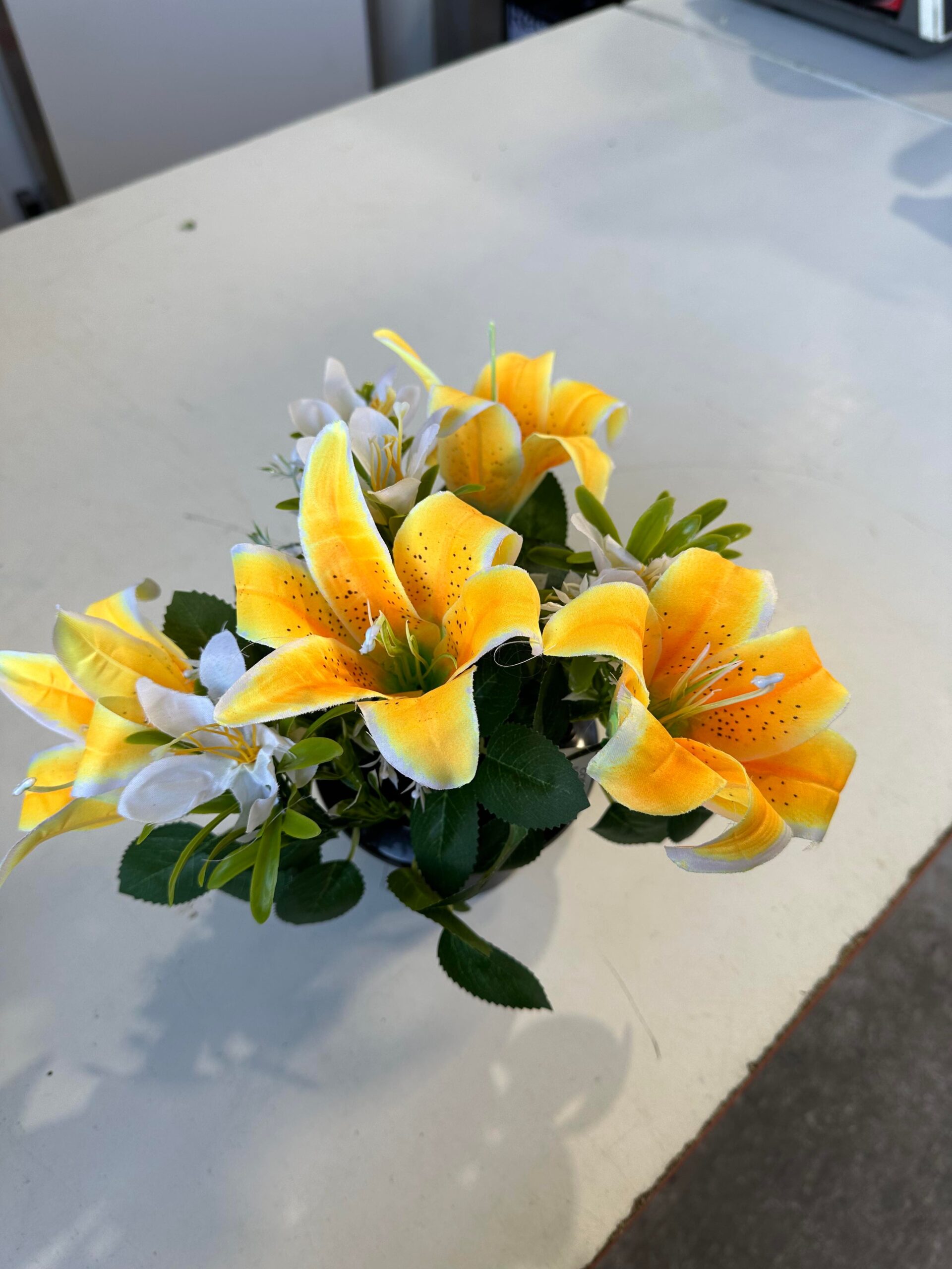 Yellow Lily cemetery pot - Jacksons Fruit & Veg